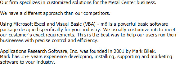 m6 metal service center software – Silver Creek Estates